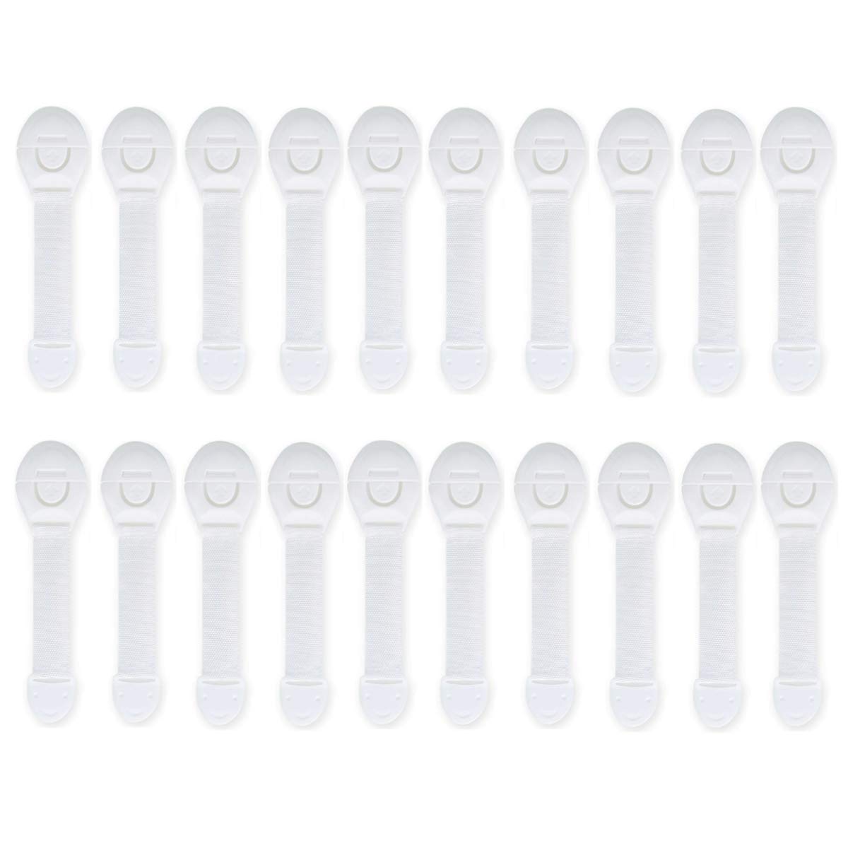 JZK 20 x Fridge Drawer Cupboard Cabinet Door Lengthened Safety Locks for Child/Baby/Dog/cat, with Adhesive