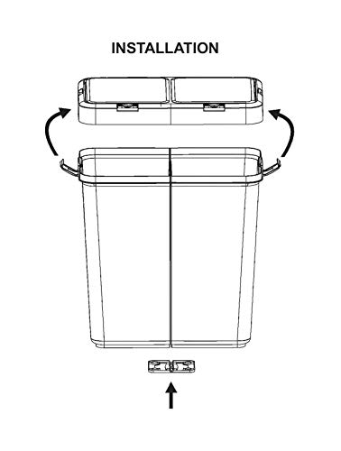Mabel Home Plastic Laundry Hamper with Lid, 2 sections, Large Laundry Basket β Extra Trash Bin (1,6 Gallons) inc. & 3 Colour (White-Grey)