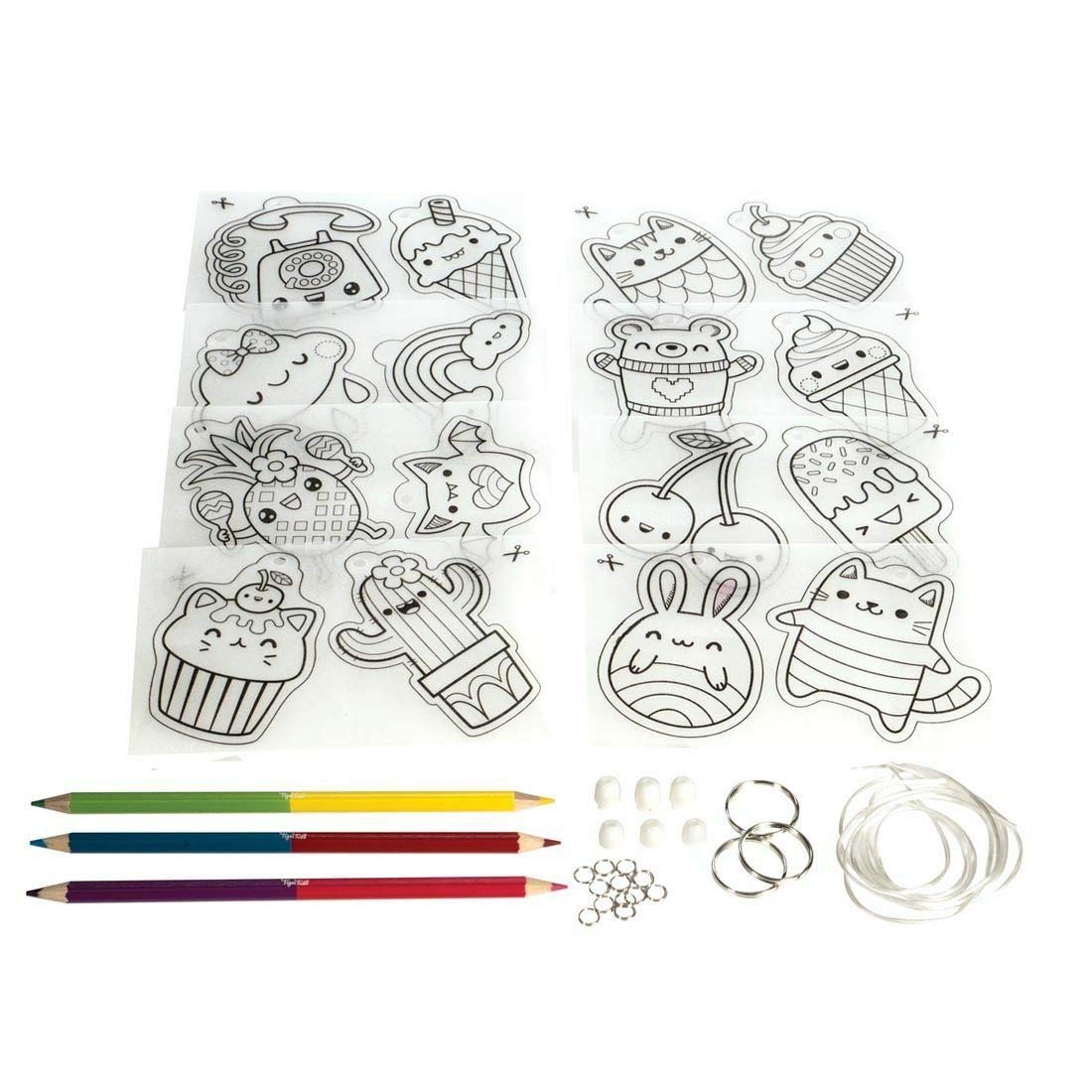 Big Game Toys~Sweet Treats Shrinkies Shrinky Art Shrink Film Kit Girl Dinks Jewelry Keychain