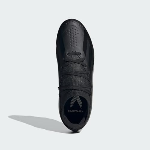 adidas X Crazyfast.3 Firm Ground Sneaker, Core Black/Core Black/Core Black, 5 US Unisex Big Kid