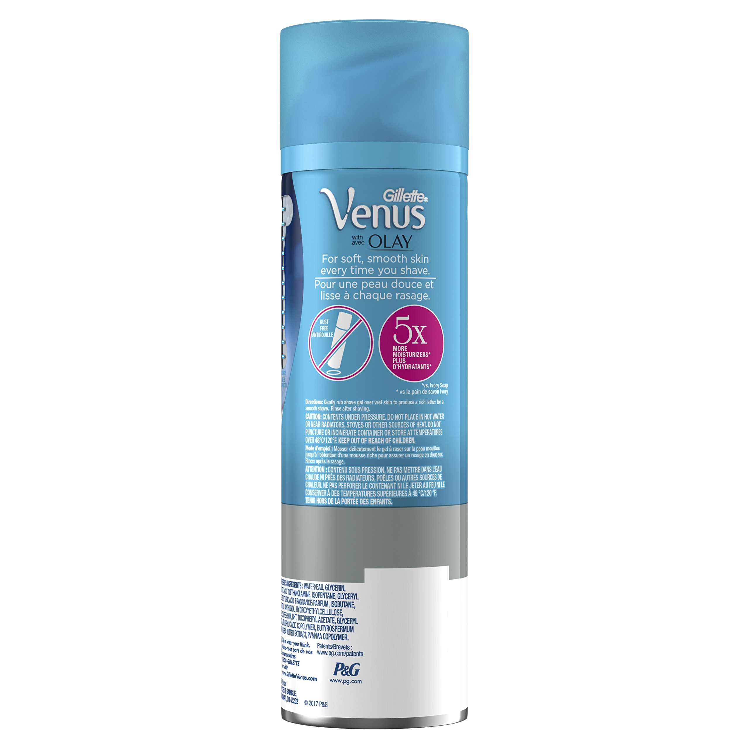 Gillette Venus with Olay Ultramoisture Women's Shave Gel, Water Lily Kiss, 6 Ounce (Pack of 6)
