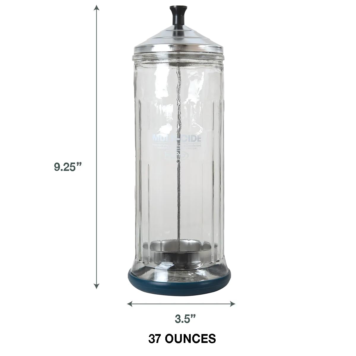 ForPro Multi-Cide Tall Glass Jar, for All Hairstyling Tools Including Brushes, Combs & Shears, 37 oz
