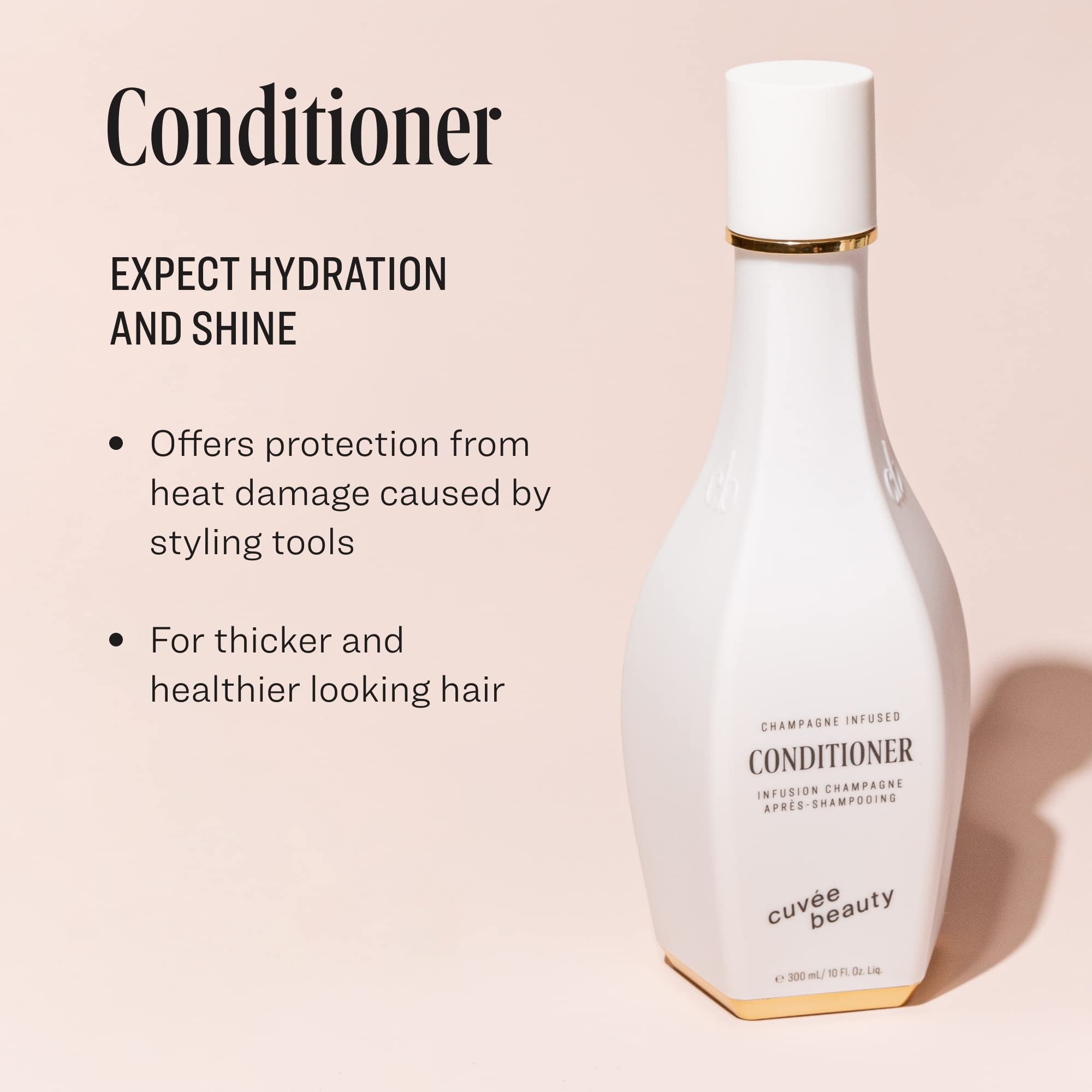 Cuvee Conditioner - 1.7 fl oz Travel Size - Softens, Strengthens, Hydrates & Protects Hair - Includes Hyaluronic Acid - Champagne-Infused Formula with Resveratrol & Ceramides - Color Safe