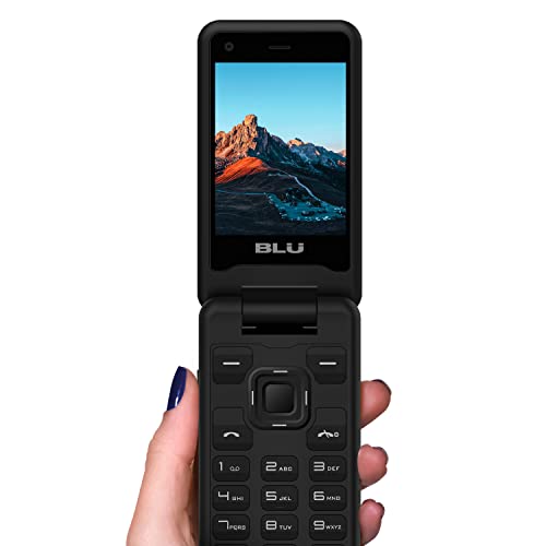 BLU Tank Flip |Unlocked | 4G LTE Flip Phone|2022 | 2.8β + 1.8β Display | Blue