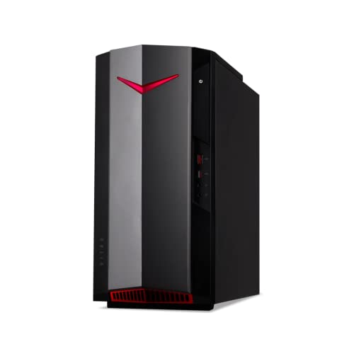 Acer Nitro 50 Gaming Desktop, Intel Core i5-12400F, NVIDIA GeForce GTX 1650, 32GB RAM, 512GB PCIe SSD + 1TB HDD, HDMI, RJ45, Wired KB & Mouse, Wi-Fi 6, Windows 11 Home, Black, (Nitro N50-640)