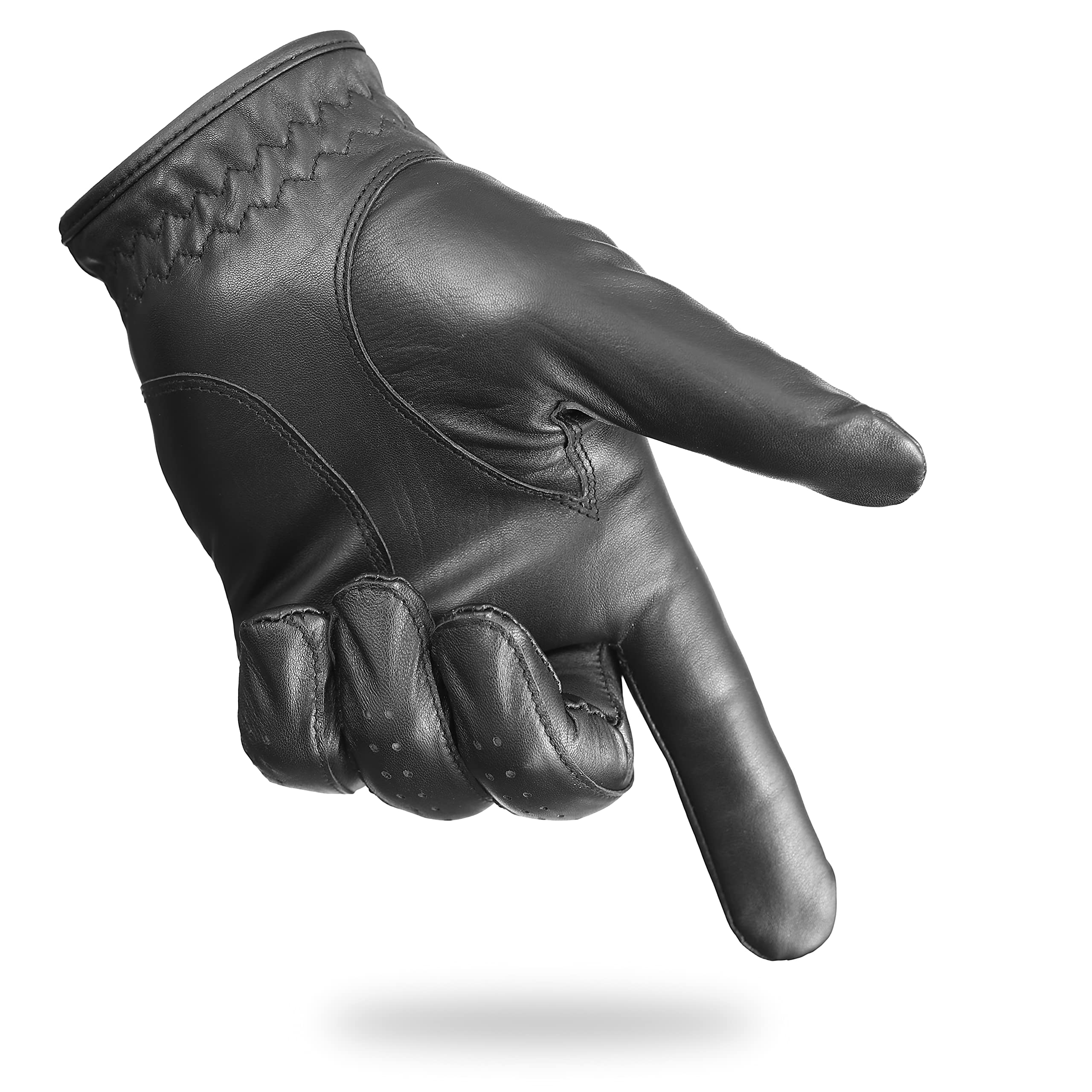 ADIX Sports - 1 Piece Single Left Hand Golf Unisex Premium Leather Golf Glove - Color Black (Extra Small)