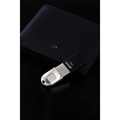 Lexar 64GB Jumpdrive Fingerprint F35 USB 3.0 Flash Drive for Storage Expansion and Backup, Up to 250MB/s Read, Black/Silver (LJDF35-64GBNL)