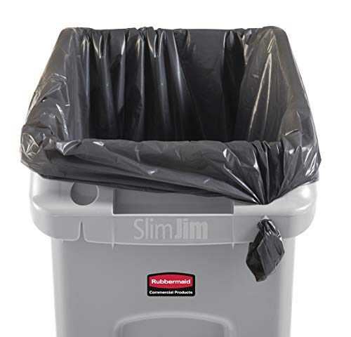Rubbermaid Commercial Products 2026721 Slim Jim Under-Counter Trash Can with Venting Channels, 23 Gallon, Gray