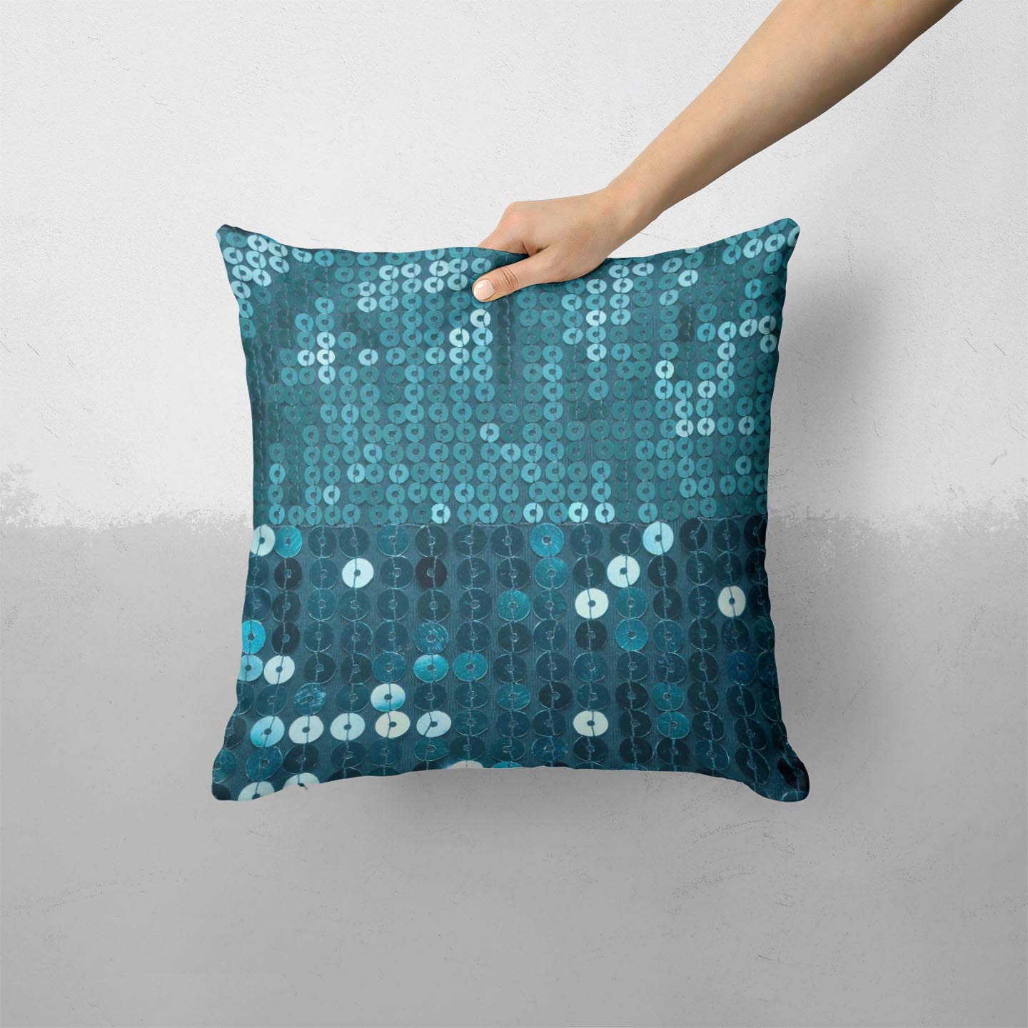 iiRov Teal Sequences - Custom Decorative Home Decor Indoor or Outdoor Throw Pillow Cover for Sofa, Bed or Couch Cushion (Pillow CASE Cover ONLY)