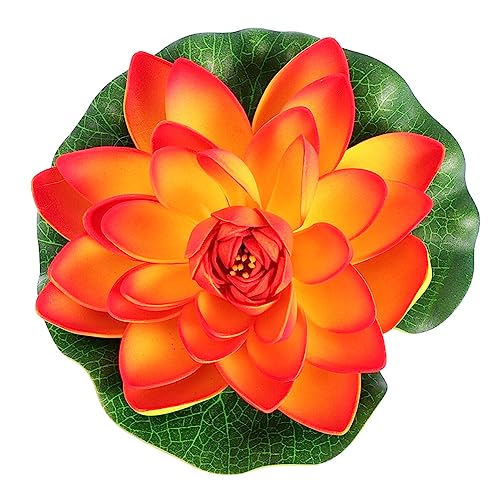 DECHOUS 6pcs White Lantern White Decorations Home Decoration Pool Decorations Artificial Floating Lilly Pads Red Artificial Flower Fake Plant Water Lily Betta Fish Aquatic Plants
