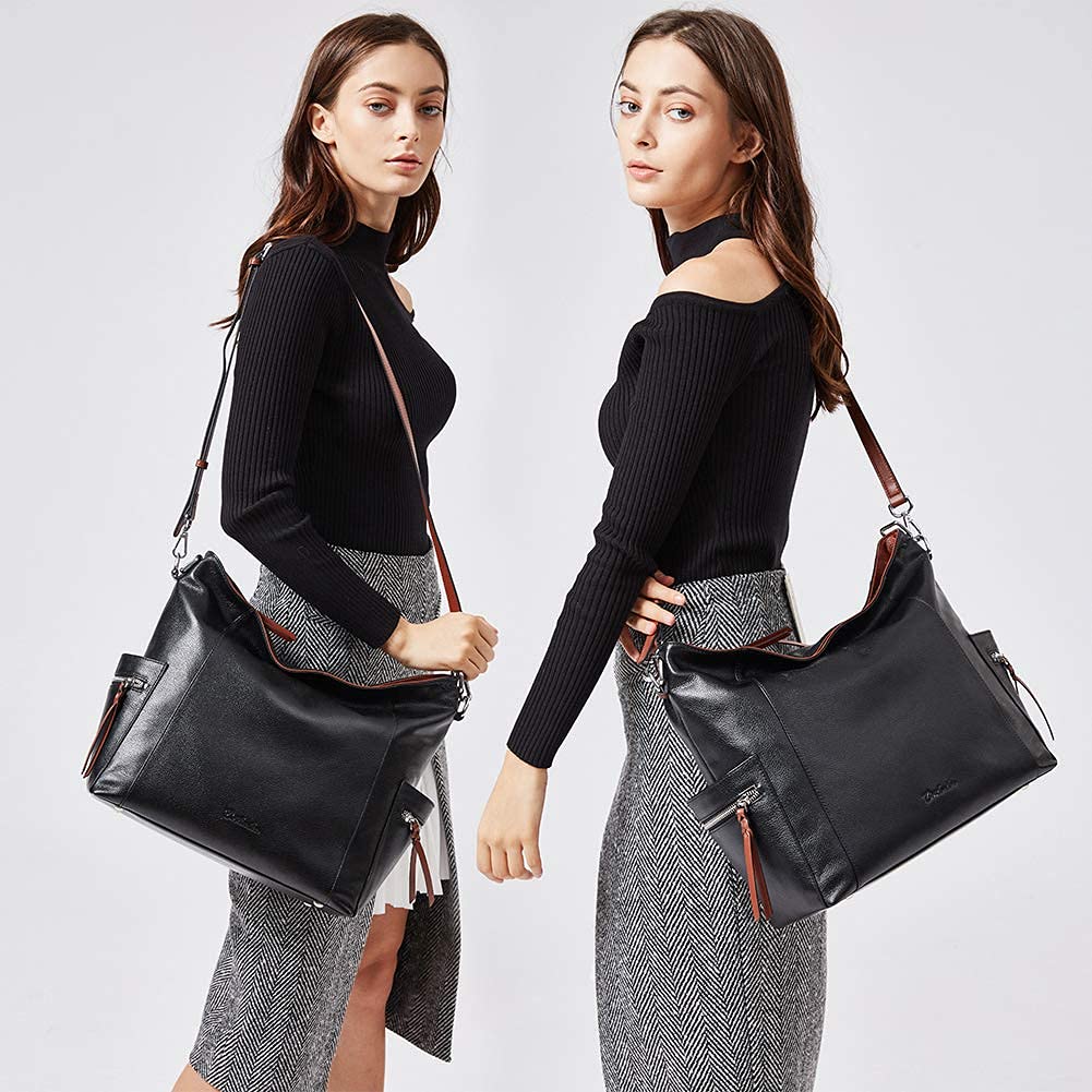 BOSTANTEN Genuine Leather Hobo Handbags bundle Women Leather Wallet