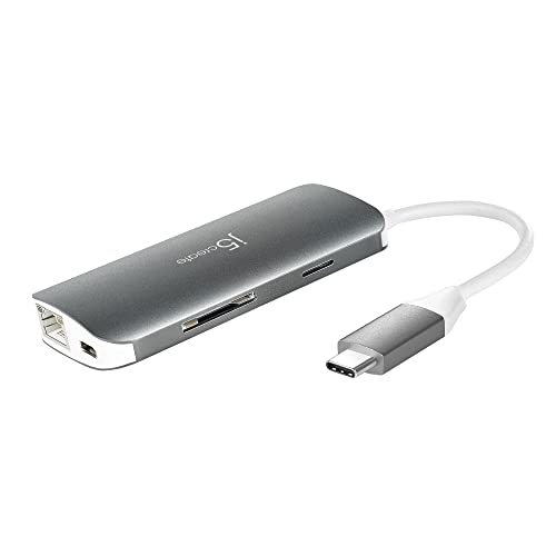 j5create USB-C 9-in-1 Multi Adapter Multi Adapter HDMI/Ethernet/USB 3.1, SD and MicroSD/PD 3.0 | 4K HDMI for MacBook | ChromeBook |USB-C Devices (JCD383)