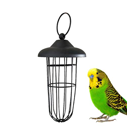 POPETPOP Suet Ball Feeder Metal Bird Feeder - Parrot Tube Feeder Fruit Vegetable Holder Seed Feeder for Parakeet Cockatiel Conure Finch Canary Cage Food Basket Tool