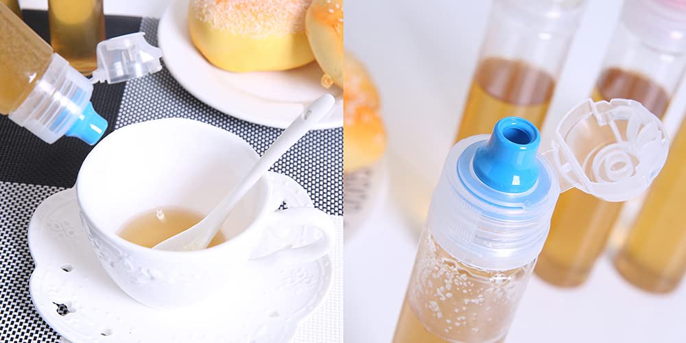 AKOAK 4 Pcs Reusable Plastic Squeeze Bottle Dispenser, Salad Dressing, Ketchup, Honey Storage Bottle, Perfect for Kitchen Accessories