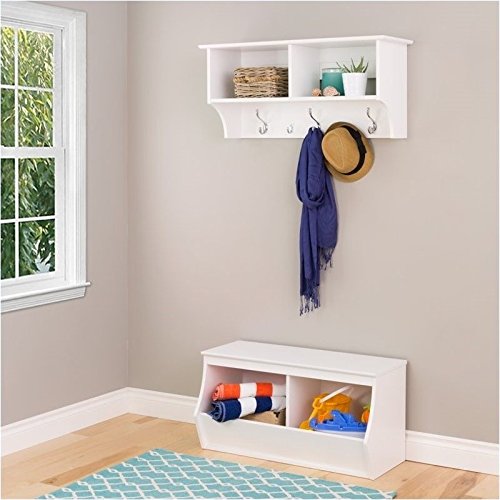 Hawthorne Collections Stackable 2-Bin Storage Cubby in White