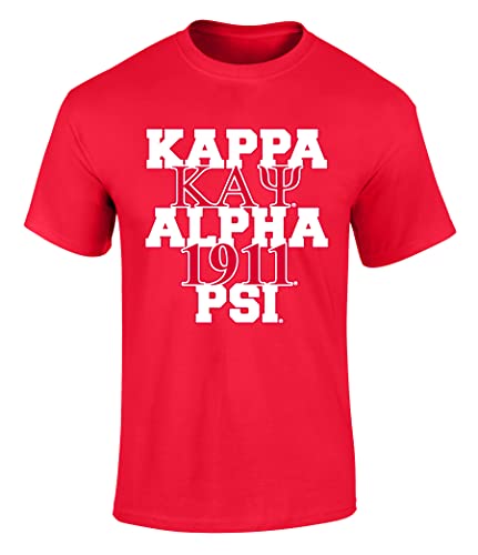 Kappa Alpha Psi Fraternity Bold Graphic Print Short Sleeve T Shirt Red 3X-Large Regular