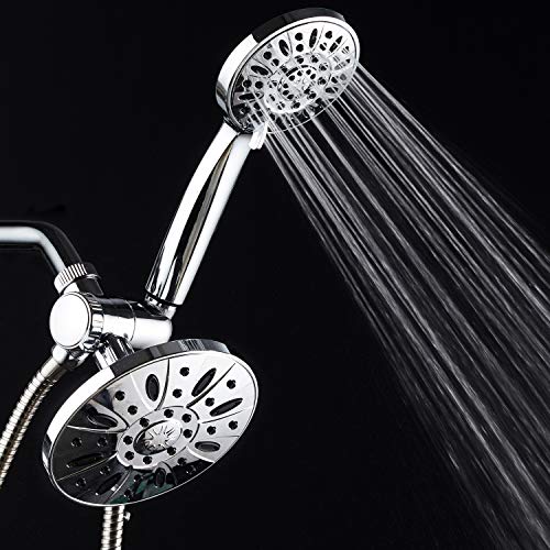 AquaDance Premium High Pressure 3-Way Rainfall Combo Combines The Best of Both Worlds-Enjoy Luxurious Rain Showerhead and 6-Setting Hand Held Shower Separately or Together, Chrome