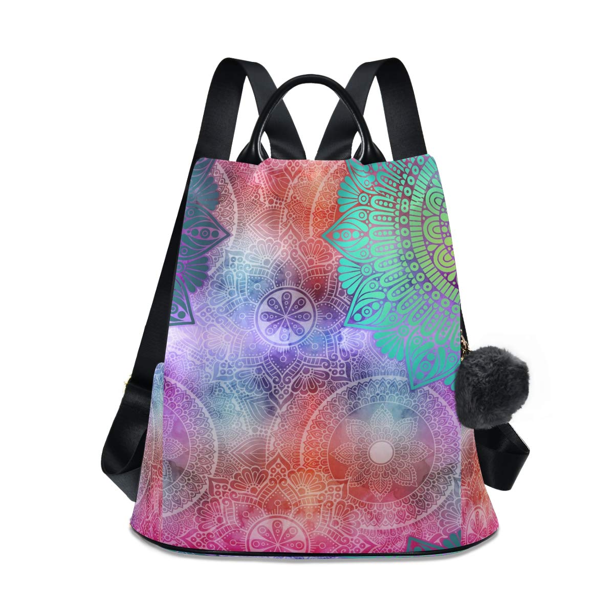ALAZA Boho Mandalas Indian Print Decorative Backpack Purse for Women Anti Theft Fashion Back Pack Shoulder Bag