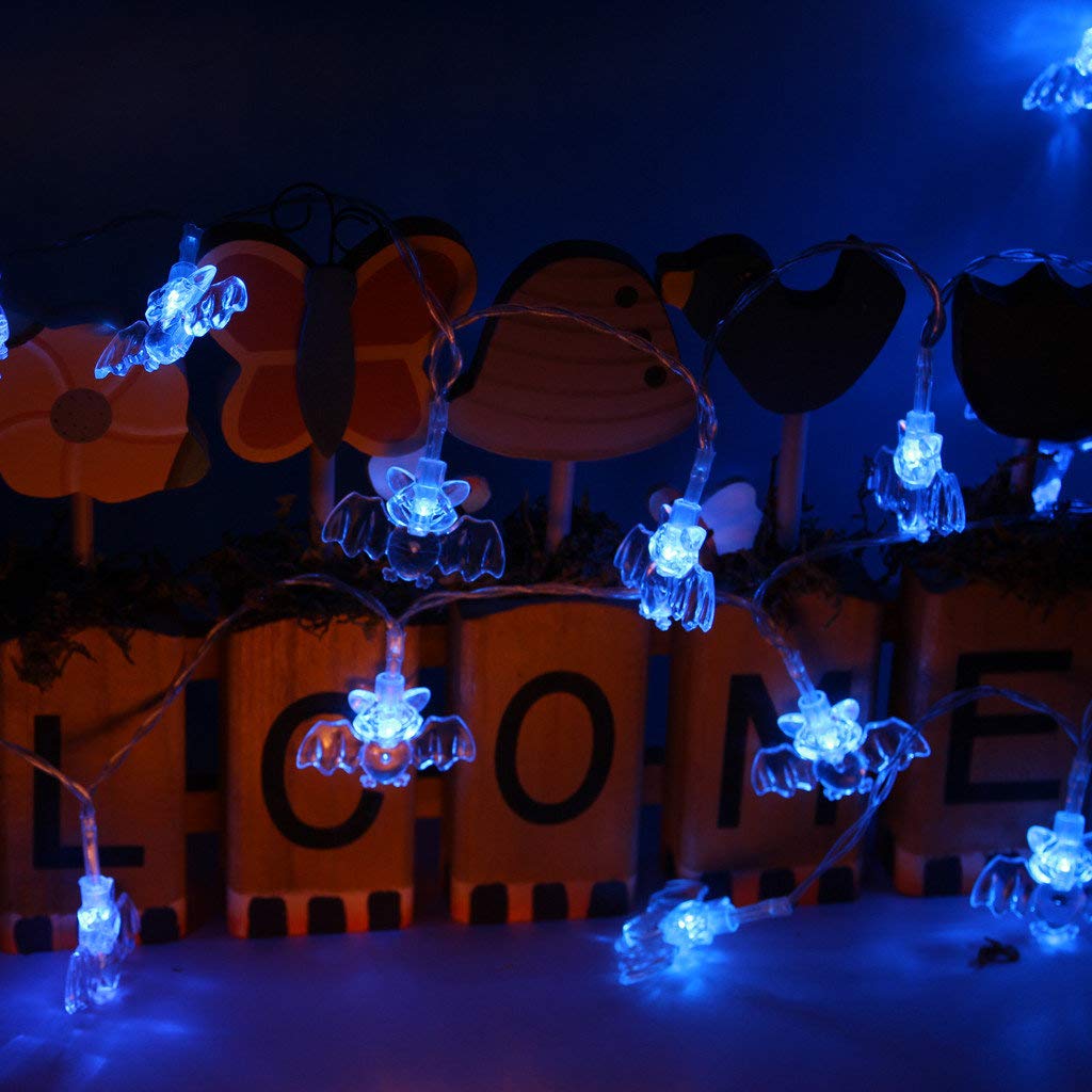CCOOfhhc Halloween LED String Lights, Pumpkin Bat Ghost Decoration Lights with LED Lights for Indoor/Outdoor Christmas, Party Décor