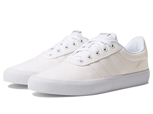 adidas Women's Vulc Raid3r Skate Shoe, White/White/Silver Metallic, 8