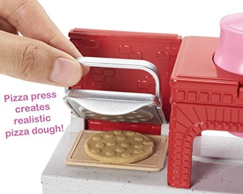 Barbie Pizza Chef Doll & Playset, Toy Oven & Counter with Sliding Conveyer Belt, Molds, 3 Dough Colors & Accessories (Amazon Exclusive)