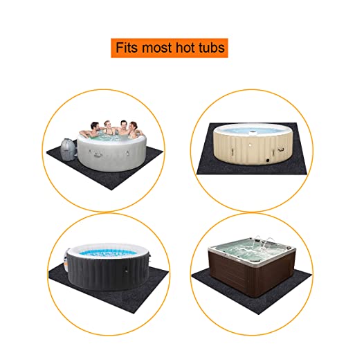 75″x75″ Extra Large Hot Tub Pad - Inflatable Hot Tub Mat Outdoor Indoor - Ground Mat for Under Inflatable Hot Tub - Absorbent Spa Pool Ground Base Flooring Protector Mat