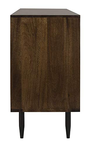 Safavieh Couture Home Eleni Modern Dark Brown and Shiny Brass 3-door Sideboard