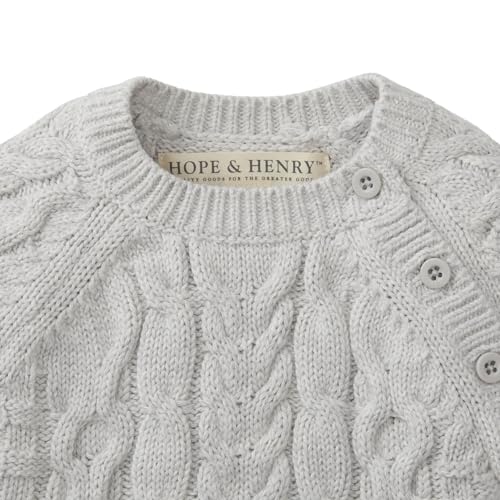 Hope & Henry Layette Grey Cable Knit Sweater Romper