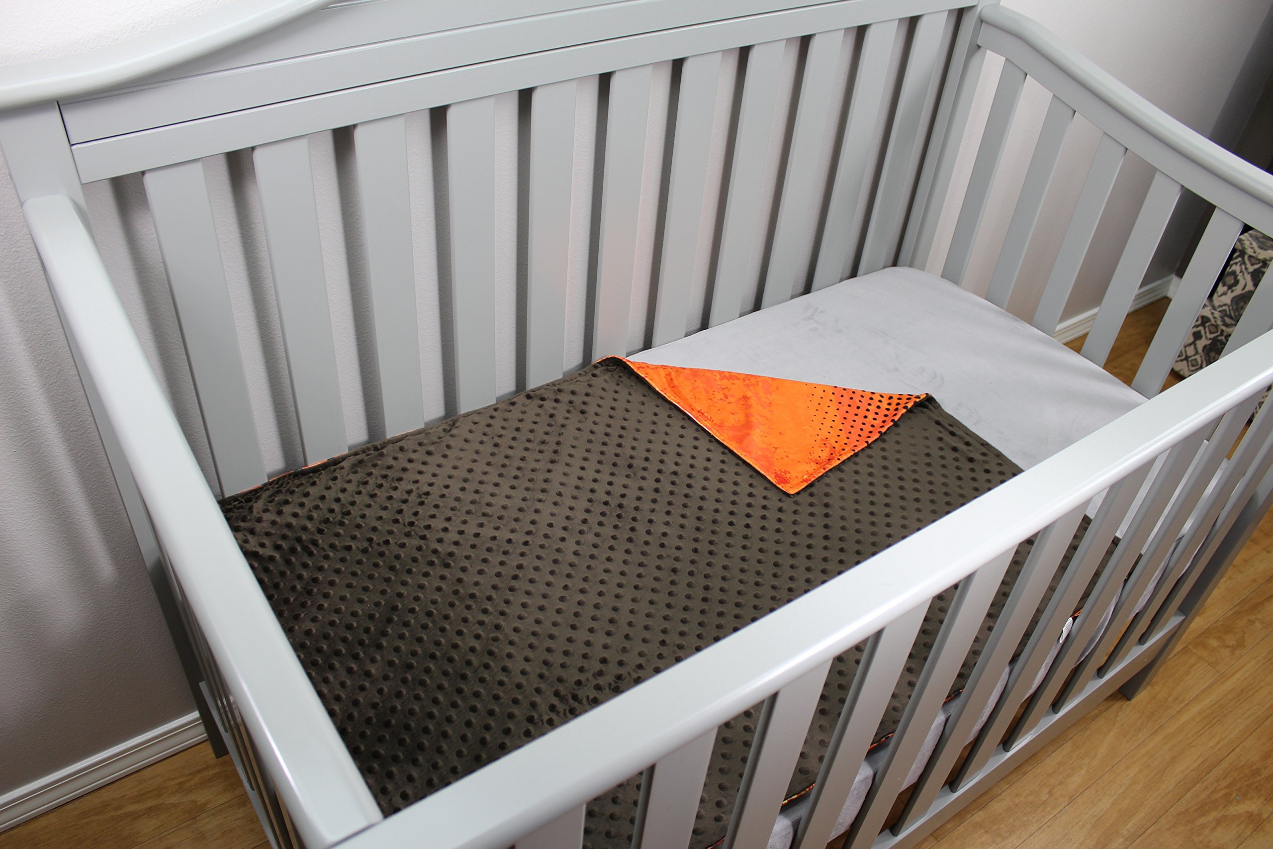 Dear Baby Gear Deluxe Baby Blankets, Custom Minky Print Basketball, 38 Inches by 29 Inches