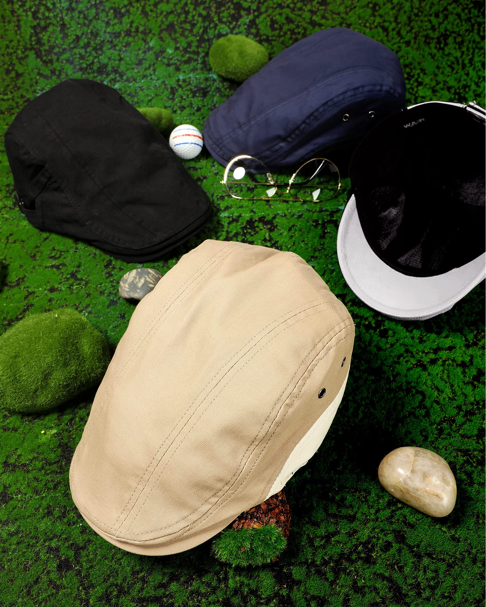 4 Pieces Newsboy Hats for Men Summer Cabbie Cap Newsboy Flat CapIvy Cap Newsboy Hunting Hat for Men (Classic Style) Multicolor