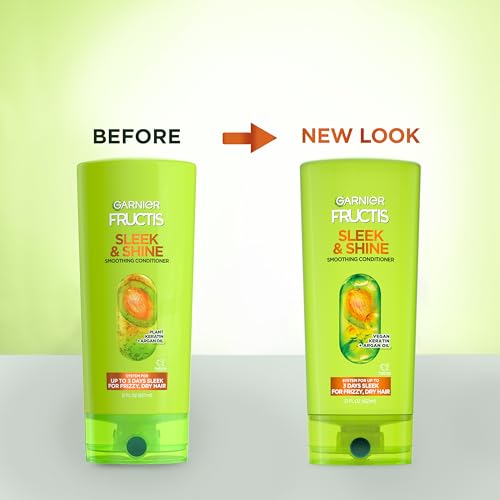 Garnier Fructis Sleek & Shine Conditioner, Frizzy, Dry, Unmanageable Hair, 21 fl. oz.(Packaging May Vary)