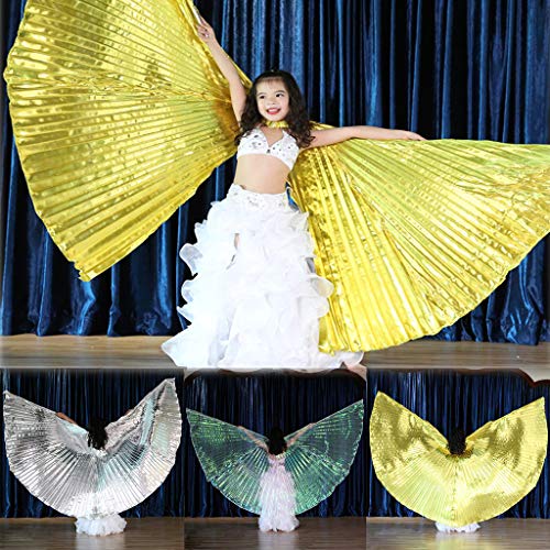 Cegduyi Children Girls Costumes Belly Dance Isis Wings with Sticks Angel Wings Performance Clothing