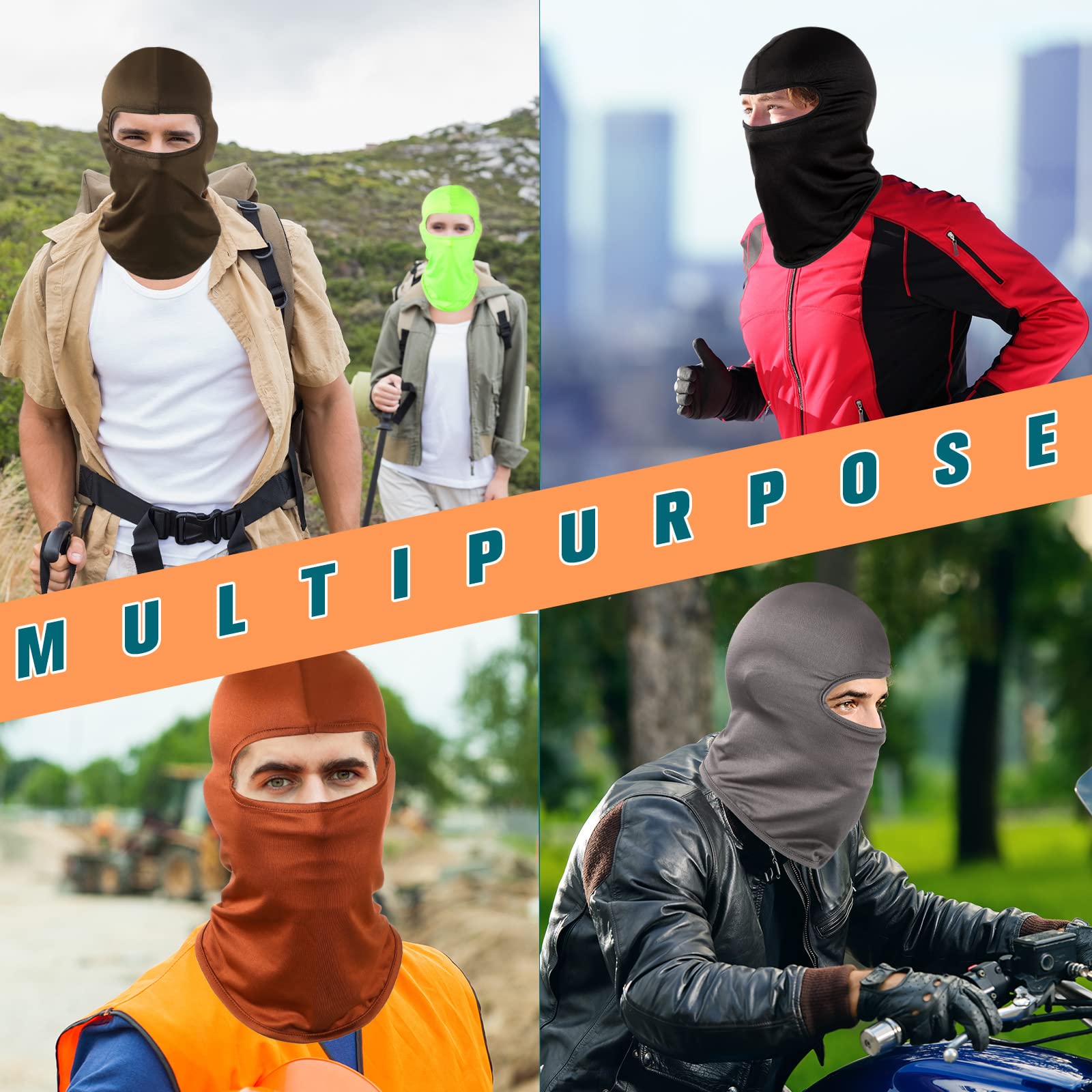60 Pcs Balaclava Face Masks Men Full Face Cover Balaclava Mask PasamontaƱas Ski Mask Winter Mask for Men Women (Bright Colors)