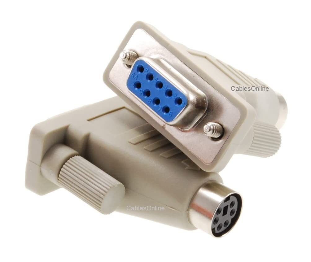 CablesOnline 2-Pack PS/2 MiniDin6 Female to DB9 Serial Female Mouse Adapter, AD-M01-2