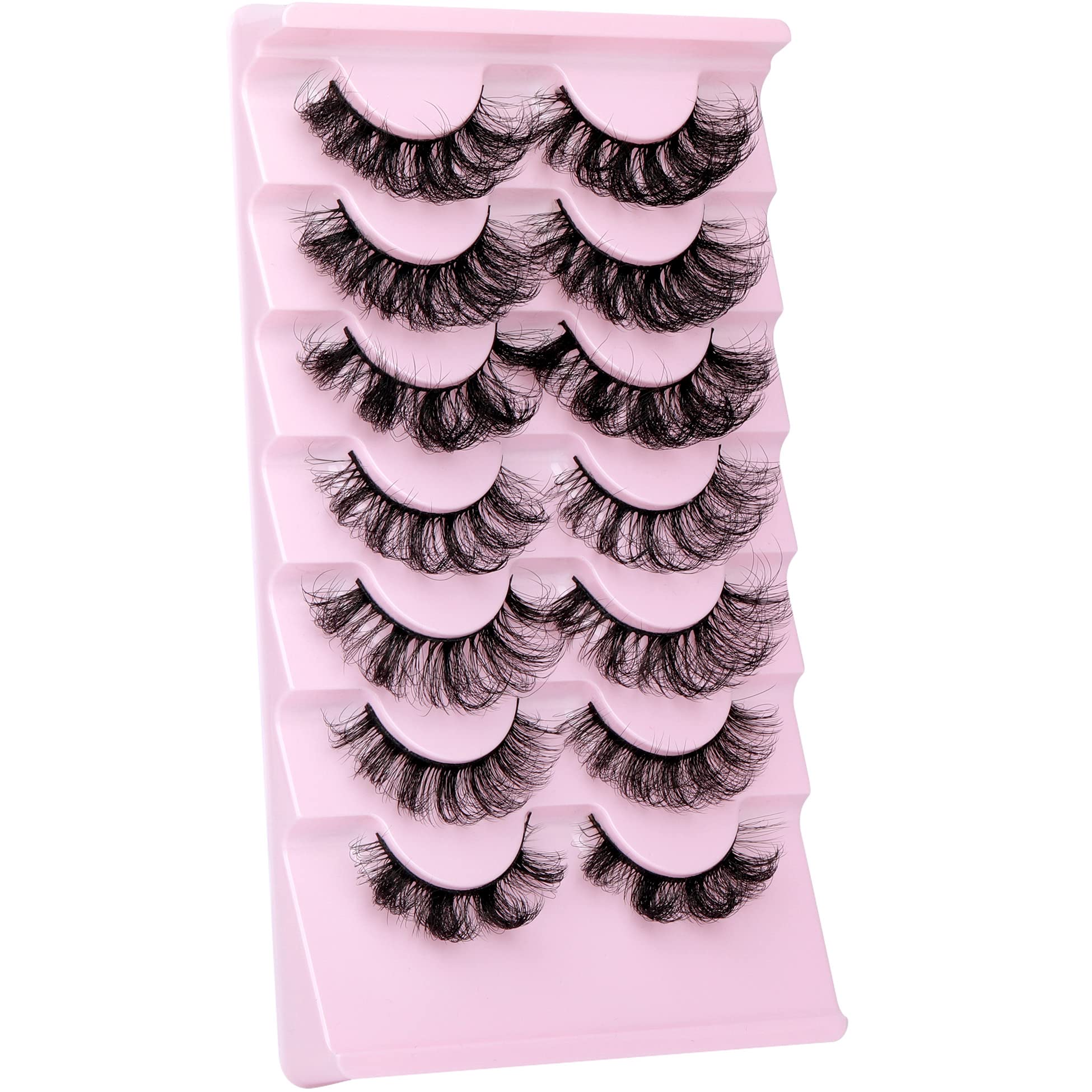 7 Styles Lashes Mink Natural Look D Curl Eyelashes Fluffy Wispy Volume Eye Lash Pack Like False Eyelash Extension by EYDEVRO