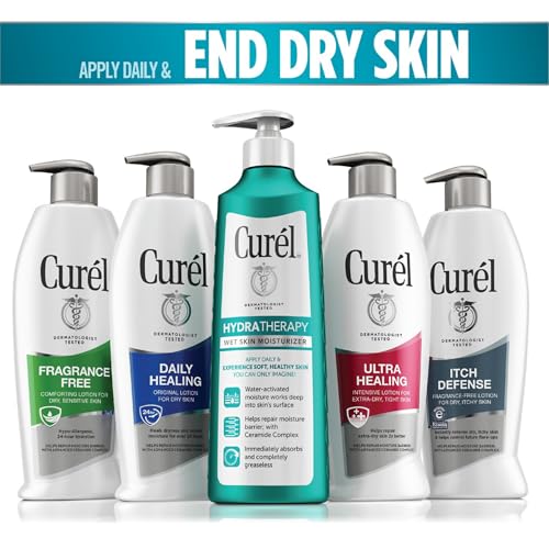 Curel Extra Dry Skin Therapy Lotion, Body and Hand Moisturizer, Hydra Silk Hydration, with Advanced Ceramide Complex, and Aloe Water, 12 oz