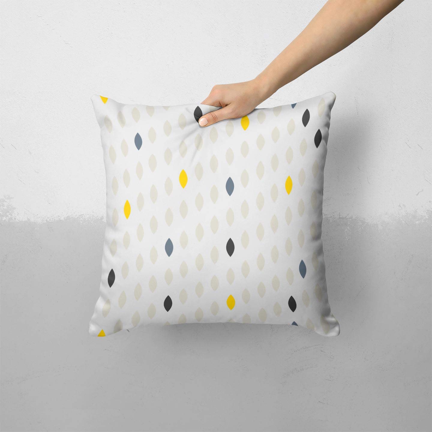iiRov Yellow Gray and Black Droplets - Custom Decorative Home Decor Indoor or Outdoor Throw Pillow Cover for Sofa, Bed or Couch Cushion (Pillow CASE Cover ONLY)