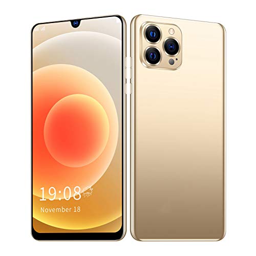 IP12 PRO+ Face Unlock Smart Phone, 1+8GB 6.26in for Waterdrop Screen Smartphones, Dual Card Dual Standby, Built-in 1950mah Li-ion Battery, for Android 8.1 (Gold)……