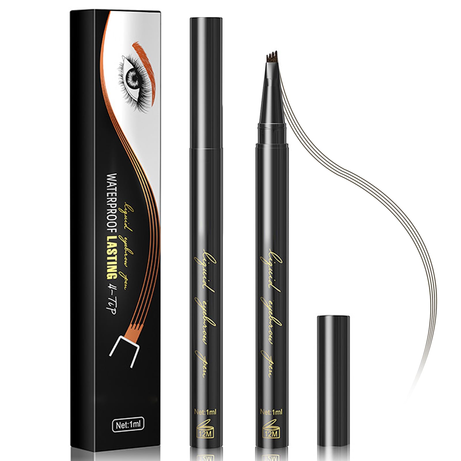 Aantnara Eyebrow Pen Eyebrow Pencils for women brown Eyebrow makeup Eyebrow Pencil Brown Eyebrow Pencil with Micro-4 Tip Long Lasting Waterproof Smudge(Brown)