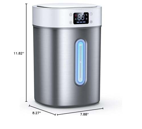 4L Ultrasonic Cool Mist Humidifier with 304 Stainless Steel Tank, Auto Humidity Control, Night Light, and Timer - For Large Rooms and Baby
