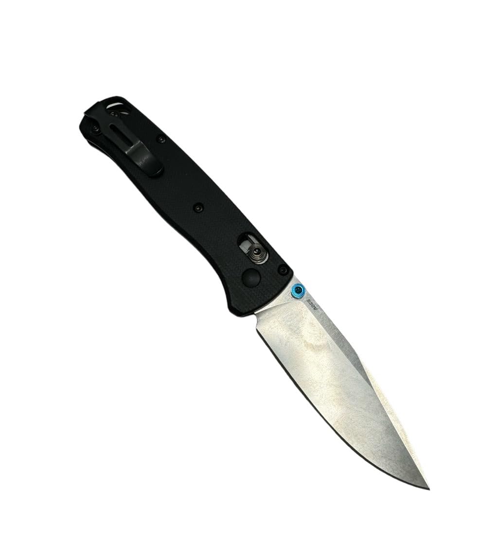 August Engineering Classic Scales For Benchmade Bugout Folding Knife 535 Precision Machined 6061 Aluminum Anodized Finish Yellow Ultem Black G10 (G10 Smooth Black) Knife Not Included
