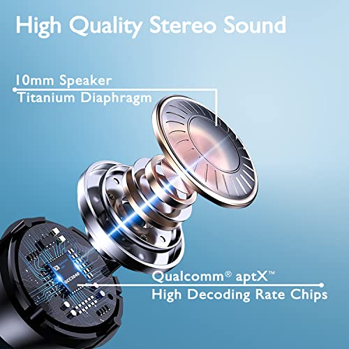 BESUE Wireless Earbuds Bluetooth 5.2 Earphones, 4 Mics ENC Noise Cancelling for Phone Calls, 40 Hours Playtime with USB-C Charging Case, Deep Bass Bluetooth Earbuds for Gaming/Sports/Workout/Meeting
