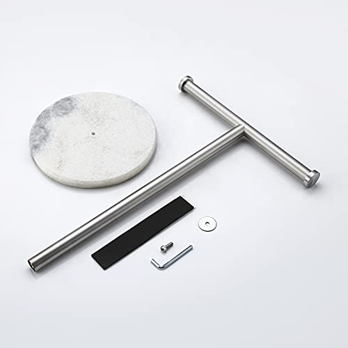 KES Towel Rack with Natural Marble Base T-Shape Hand Towel Holder Stand SUS304 Stainless Steel for Bathroom Vanity Countertop Brushed Finish, BTH205S20-2