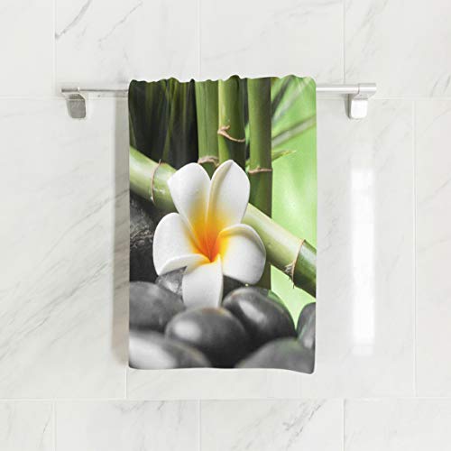 ALAZA Hipster Zen Basalt Stones Bamboo Ultra Soft Hand Towel Wash Cloths for Bath, Hotel, Gym, Spa, Beach and Exercise(16" x 30")