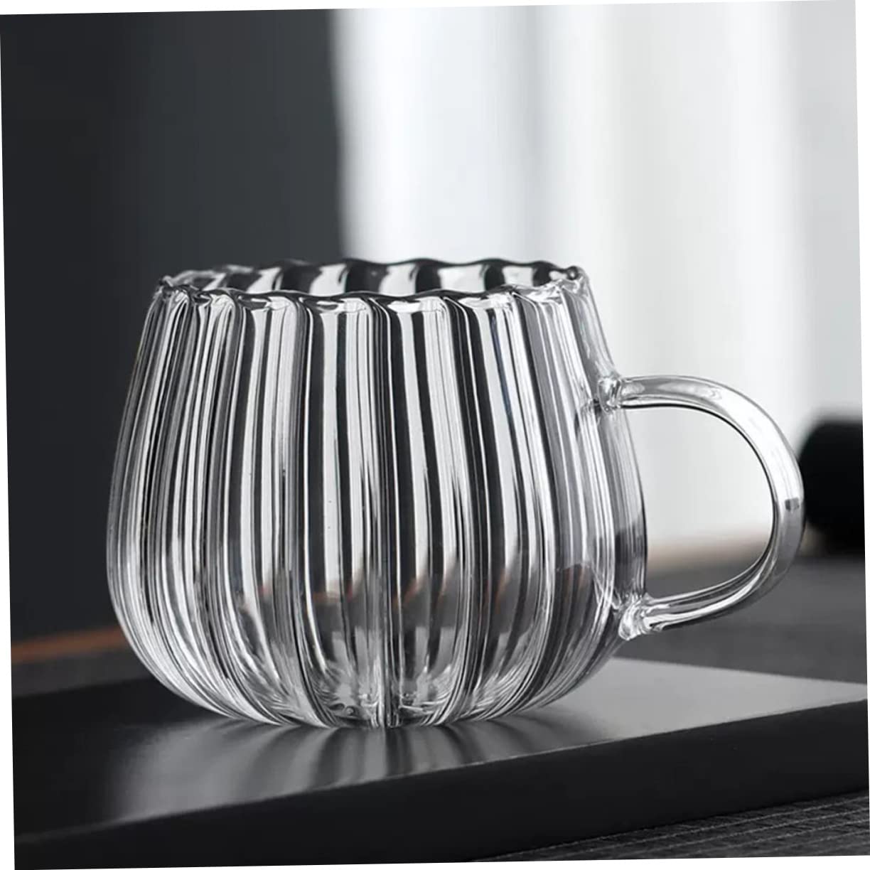 Angoily 2pcs Glass Pumpkin Cups 350ml Breakfast Cup for Milk Beer Cup Breakfast Glass Transparent Juice Cup Cocktail Cup Beverage Cup Transparent Whiskey Cup Drinking Cup Coffee Mug Clear Mug