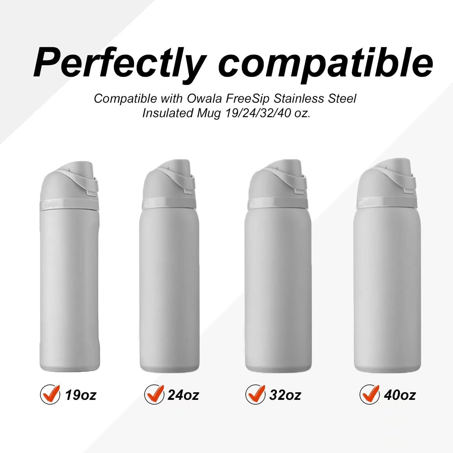 4pcs Bottle Replacement Stopper, Water Bottle Top Lid Compatible with Owala FreeSip,Bottle Gasket Silicone Plug Accessory for Owala 19/24/32/40oz BPA-Free Seal Bottle Cap Mouth (pink)