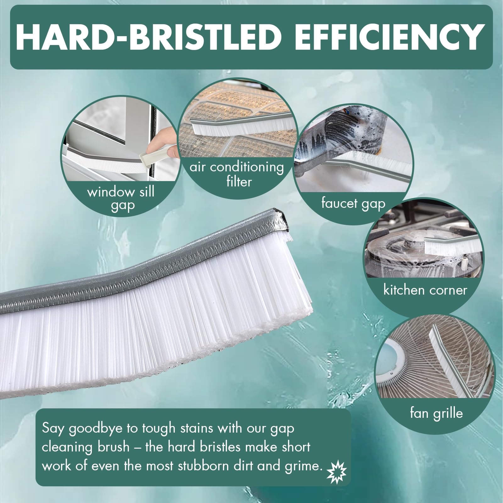 4Pcs Crevice Cleaning Brushes, Hand-Held Crevice Gap Cleaning Brushes Long Handle, Hard-Bristle Brush for Cleaning, Thin & Small Gap Brush for Kitchen Sink, Sliding Door Track & Dead Corners