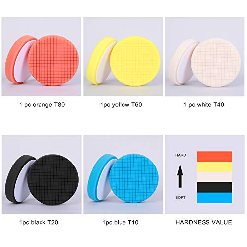 Makitoyo 5PCS 6 Inch Compound Buffing Sponge Pads,Compound Buffing Pads for Car Polisher Sanding, Polishing, Waxing,Polishing Pads Kit