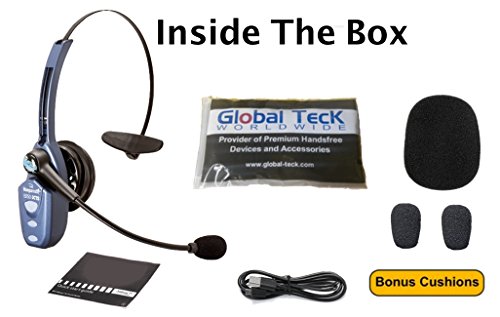Global Teck Worldwide BlueParrott B250 XTS Bluetooth Headset - Designed for Noisy Environments, Noise Canceling Microphone, Drivers, Truckers - All-Day Talk Time, Audifonos Inalambrico Bluetooth