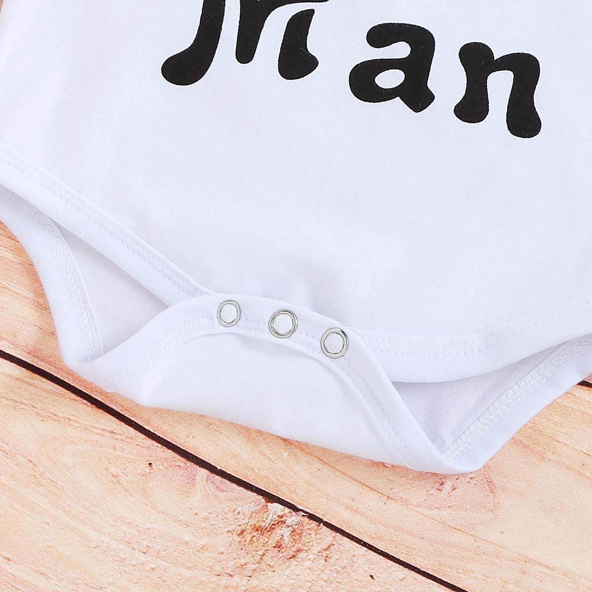 Happy Town 3Pcs Baby Boy Clothes Newborn Infant Bodysuit Summer Cotton Short Sleeve Romper +Pants+Hat Outfits Set (White#1, 0-6 Months)